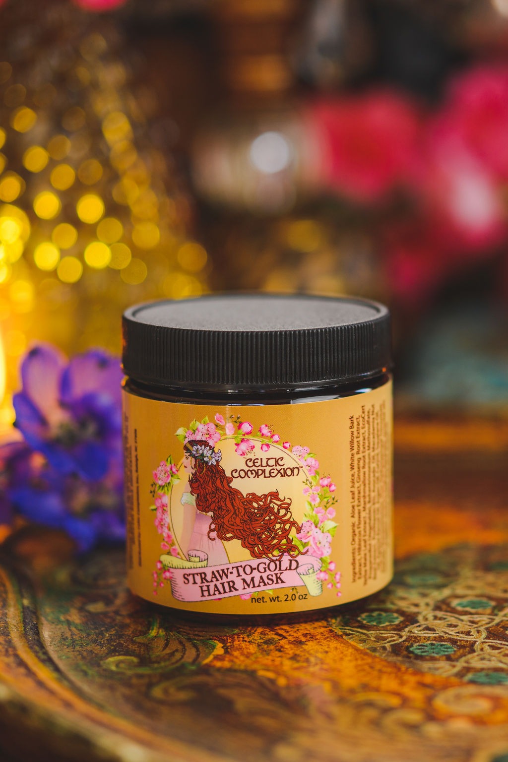 Straw-to-Gold Hair Repair Mask with aloe vera and hibiscus flower ...